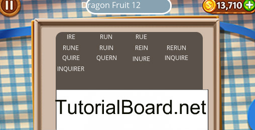 word-cookies-dragon-fruit-level-12 | Tutorial Board